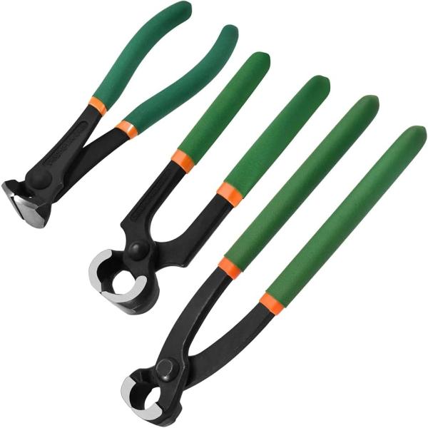 パッケージ内容： 6インチエンドカッタープライヤー、6インチ釘抜きプライヤー、9インチホースクランププライヤーの3点セットです。6インチエンドカッタープライヤー： クロムバナジウム鋼製で黒色酸化皮膜処理を施しており、高い耐久性と防錆性を実現...