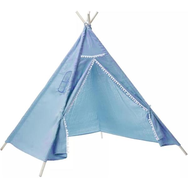バリエーションコード : 2BRYWC9904子供用テントは、室内用のティピーテント。お部屋、リビングでグランピング、キャンプ気分。おもちゃやぬいぐるみを置いて秘密基地、プレイルーム、お昼寝にも。コットン製、ポンポンがアクセント、北欧風のカ...