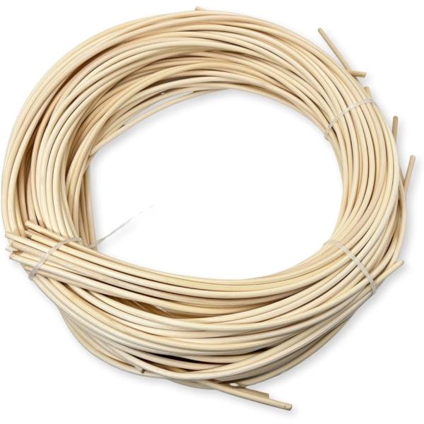 バリエーションコード : 2BU08LWOT8「幅広い作品づくりに対応」コースターやかご、バッグ、ランチョンマットなど幅広いハンドメイド籐工芸に活用できる未染色のラタン（籐）の丸芯です。太さも1.2mm.7mmまで豊富に揃っているので、アイ...