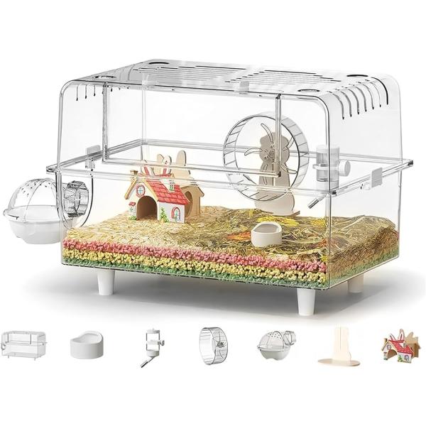 バリエーションコード : 2BU092PNRU「超高透明度で行動観察が楽しい」光学級PET素材を使用したケージは、ガラス並みの透明度を実現。360°どこからでもハムスターの可愛い仕草を観察できます。接合部を最小限に抑え、視界を遮るものがない...