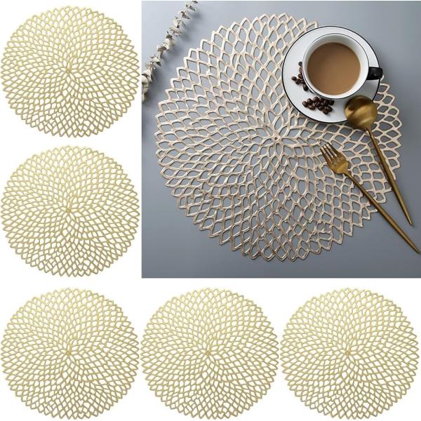 バリエーションコード : 2BU09Q0K1Kオシャレな北欧風ランチョンマット５枚セット。透かし彫り調の気品高いデザインはテーブルをラグジュアリーにコーディネートします。材質はPVC素材ですので、汚れてもサッと拭き取ることができます。水洗い...