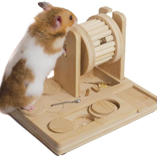 バリエーションコード : 2BU0HPX9GR遊びながら知能と運動を刺激する多機能設計：このハムスター用知育おもちゃは、回転ギミックやスライド式のふた、隠されたおやつスペースなどを組み合わせた構造で、好奇心を刺激する設計となっています。ふた...