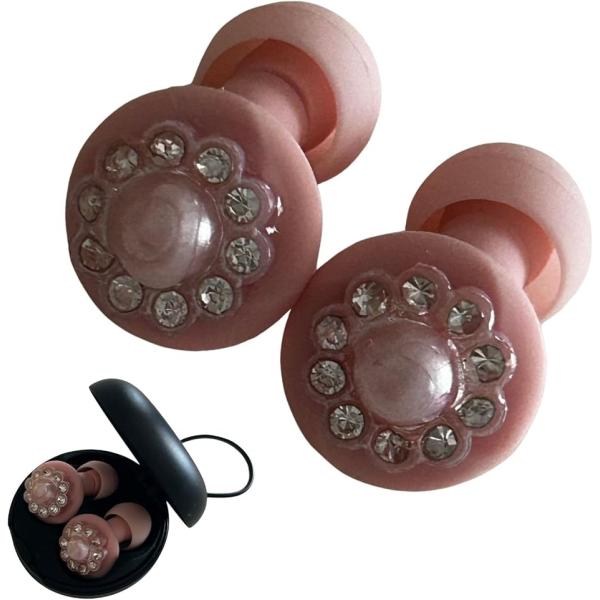 バリエーションコード : 2BUX9GXVG4ジュエリーのようなビジューをあしらった、おしゃれに着けられる耳栓。耳にあたる部分はやわらかいシリコン素材なので耳が痛くなりにくいです。