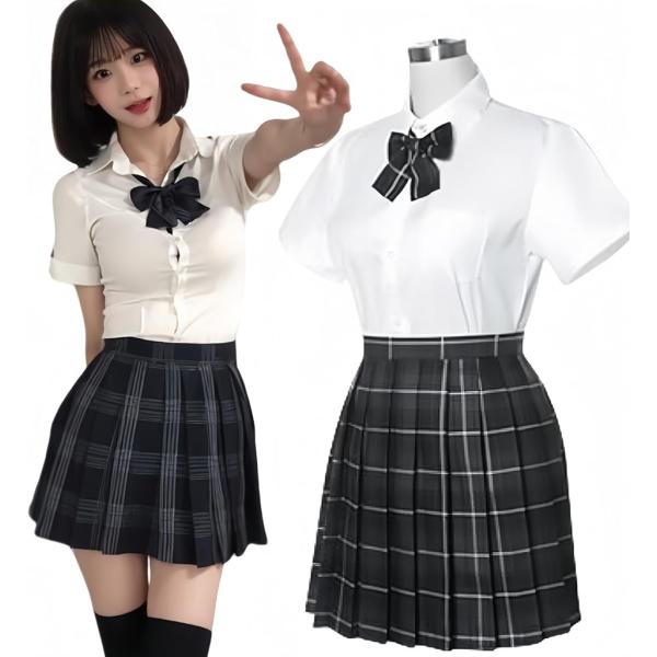 バリエーションコード : 2BU0UT234Kチェック柄スカートと白シャツの制服コスプレ。清潔感あるデザインで、イベントや撮影にぴったり。長袖・半袖の2タイプから選べるシャツは、XL・XXL対応の大きいサイズ設計。体型に合わせて美しく着こな...