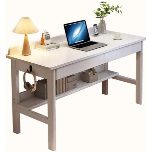 「大容量収納システム」 引き出し（80cm:1個/100〜140cm:2個）と広い下棚を完備。教科書・ファイル・文具をたっぷり収納可能。側面フック付きでヘッドホンやカバンもスッキリ掛けられ、デスク周りを整理整頓。コンパクトながら収納力抜群で...