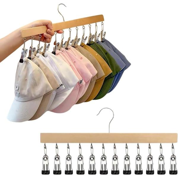 バリエーションコード : 2BU2391CRX「最大12個の帽子をまとめて収納」1本のハンガーに12個のクリップ付きで、キャップやハットをスッキリ整理できます。毎日のコーディネートにすぐ取り出せて便利です。「360°回転＆省スペース設計」本...