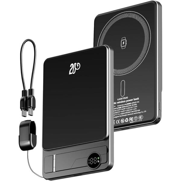 「3in1ワイヤレス充電・モバイルバッテリー」 ケーブル整理の手間を省きます。iPhoneやApple Watchやairpodsをワイヤレス充電でき、多機能と薄型化を兼ね備えたモバイルバッテリーがマグネット充電面でiPhone、apple...