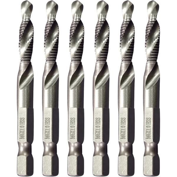 バリエーションコード : 2BUJI51R3R六角軸ドリルの6本セットです(M6)。チャック滑りが少なくインパクトドライバーなどでの使用が可能で、正確な穴あけ作業ができます。鉄・アルミ・樹脂・木材への穴あけに最適です。独自の先端形状とスパイ...