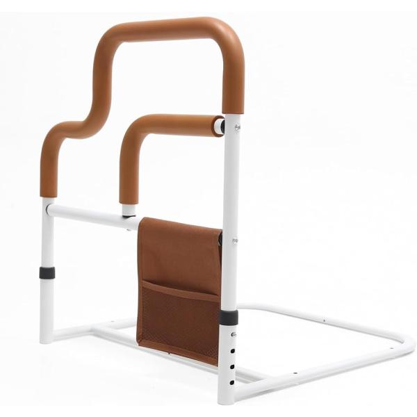 「高さ調整可能」高さは48.5〜55cmの4段階で調整可能。ベースを延長すれば安定感が向上し、安心してお使いいただけます。身体の不自由な方や高齢者に適しており、クイーンベッドには両側設置が可能です。「妊婦・高齢者・身体の不自由な方に最適」頑...