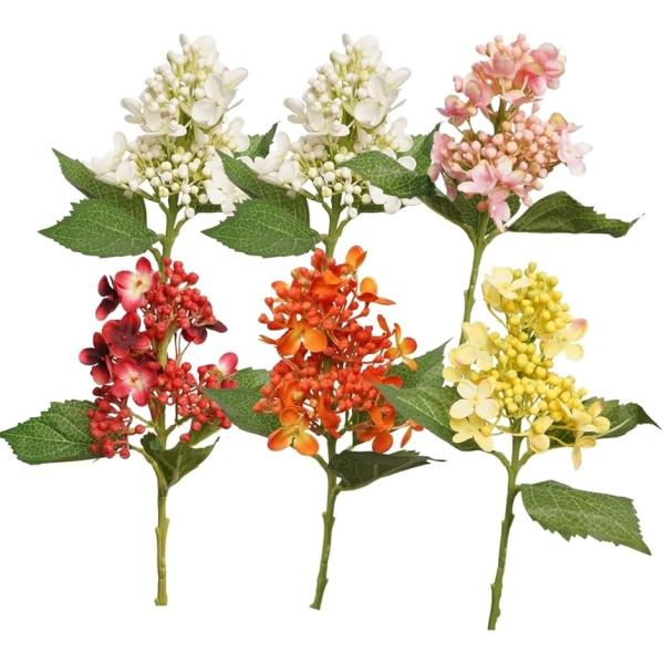 6本セット「まるで本物。高品質なリアル造花」 精巧なつくりとナチュラルな色合いで、本物のお花のような見た目と質感。リビングや玄関、オフィスなど、空間を華やかに彩ります。「6本セットでボリューム感」 そのまま花瓶に挿しても、他の花材と組み合わ...