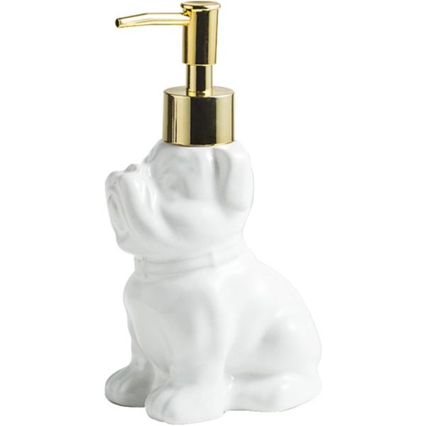 バリエーションコード : 2BU3T4146N「商品説明」存在感たっぷりのブルドッグ型ソープディスペンサーは、洗面所やキッチンに遊び心と高級感をプラスするアイテムです。ツヤのあるセラミックボディにメタリックなポンプを組み合わせ、インテリアと...
