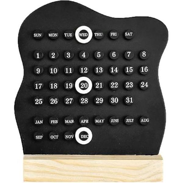 バリエーションコード : 2BU3T919S8「毎年使える万年仕様」毎年カレンダーを買い替える手間とコストが不要な、エコで経済的な卓上万年カレンダー。マグネット式リングを動かすだけで月・日・曜日を瞬時に設定でき、シンプルな操作で毎日の日付変...