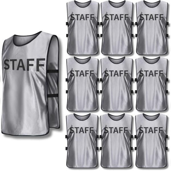 バリエーションコード : 2BU3OV02QR「高視認性デザインでスタッフの識別が容易」前後に「STAFF」のプリントと、遠くからでも目を引く鮮やかなカラーで、スタッフの所在が一目でわかります。「通気性の良いポリエステル素材で快適な着用感」...