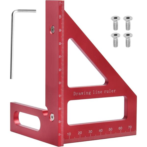 製品に含まれるもの： 木工用マルチアングルメジャーテープ、六角レンチ、取り付けネジ4本（取り付け用ネジ2本、予備交換用ネジ2本）がセットになっています材質： アルミニウム合金製、高い表面硬度、耐摩耗性、曲げと変形、エラーなしで正確な画定を確...