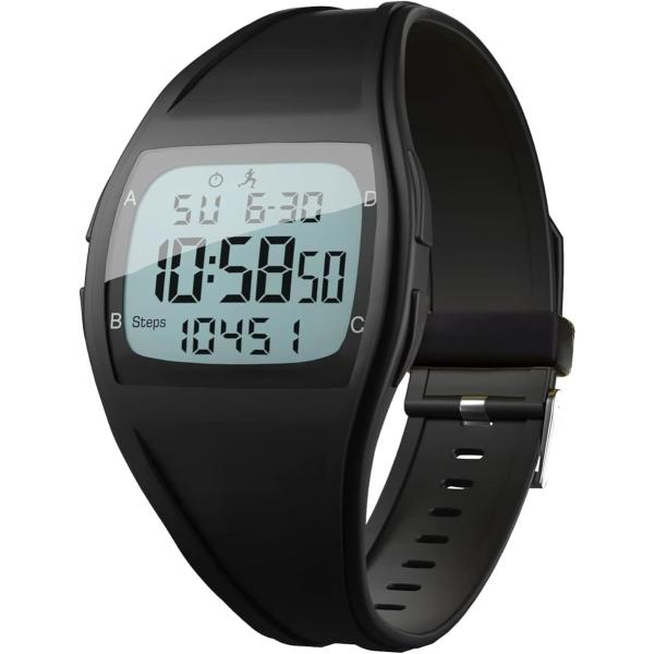 「シンプル＆多機能」余分な操作を省き、歩数計、歩行距離、アラームなど必要な機能だけを搭載したAmain歩数計。軽量でコンパクトなデザインは、日常生活からスポーツシーンまで幅広く活躍します。5ATM防水機能も備えているので、水仕事や水泳も安心...