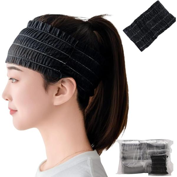 「使い捨てヘアバンド」軽量で柔らかく、付け心地の良い使い捨てヘアバンドです。100枚入りで業務用としてもおすすめです。ヘアゴムとしてもご使用いただけます。「高い伸縮性でフィット」伸縮性の高いゴムが内蔵されており、頭にしっかりフィットします。...