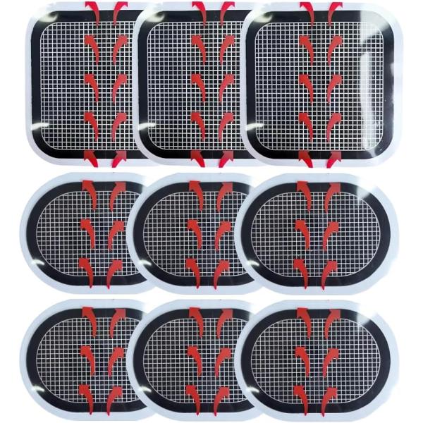 バリエーションコード : 2BUIYYV632「内容量」3袋9枚入「サイズ」10x10cm 正面用 1枚，10x7cm 脇腹用 2枚「重量」10x10cm 正面用 27g，10x7cm 脇腹用 17gEMS腹筋ベルト用でご使用いただける交換...