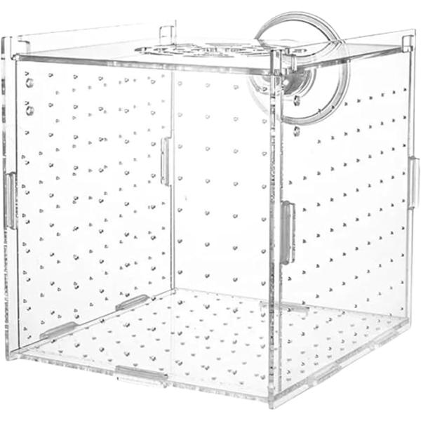 「簡単取り付け」吸盤付きで水槽に簡単に取り付けられます。これにより、初心者でも手軽に稚魚の保護環境を整えることができ、安心して繁殖を楽しむことができます。「透明アクリル素材」透明なアクリル素材を使用しているため、水槽内の様子をしっかり観察で...