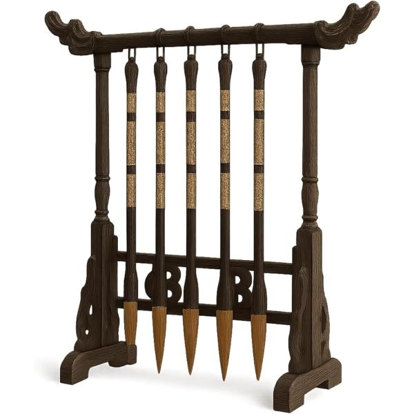 「シンプルで使いやすい毛筆スタンド（12本掛け）」 毛筆を美しく整えて収納できる、シンプル設計の12本掛け筆掛けスタンドです。「表裏合わせて最大12本掛け可能」 両面仕様で、最大12本の毛筆を一度に掛けられ、筆の保管・乾燥に便利です。「組み...