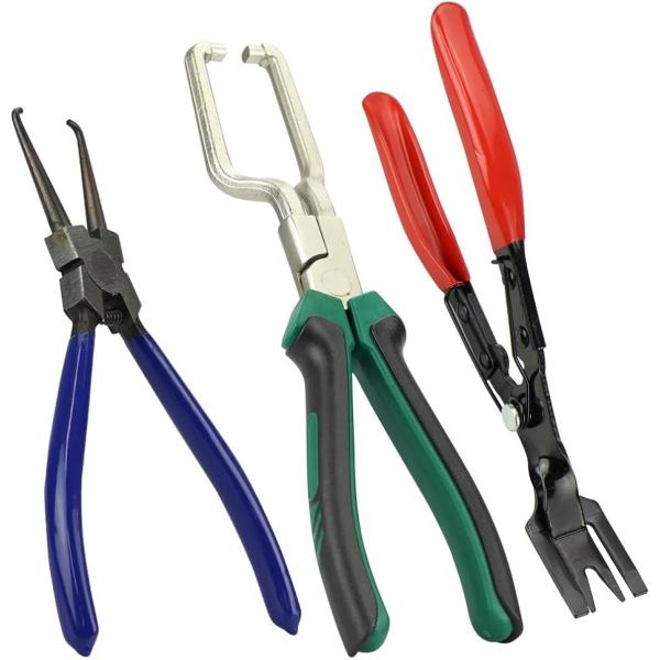 燃料ホース・ガソリンタンク・エアコンクリーナーの清掃や冷却水の交換など多用途で活躍するプライヤーです。用途やサイズに合わせて使い分けられるよう、3点セットでご用意致しました。素手でカプラーやクリップを取り外そうとすると、思わぬ怪我をしたりパ...
