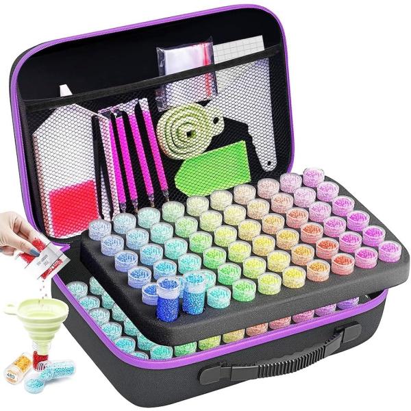 バリエーションコード : 2BU9UWOGNL「ダイヤモンドアート・手芸パーツを一括整理できる収納セット」ダイヤモンドアートやビーズクラフトなど、細かいパーツを使うハンドメイド作業に最適な分装収納セット。色分け・パーツ別管理が簡単に。分類と...