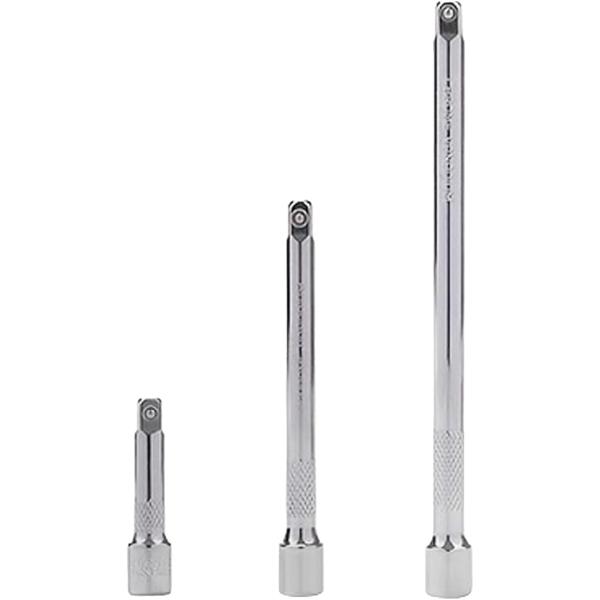 「1/4インチ対応」差込角1/4インチのラチェットレンチに対応した延長バー3本セットで、奥まったボルトやナットの着脱がスムーズに行えます。「3サイズ入り」50mm（2インチ）、100mm（4インチ）、150mm（6インチ）の3サイズが揃って...