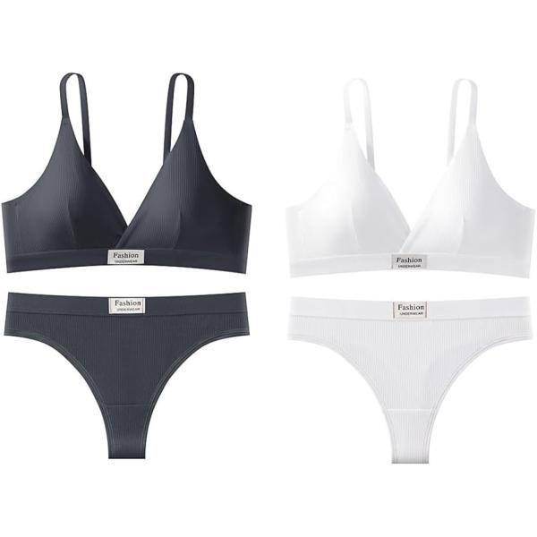 バリエーションコード : 2BUC9RH5S6ノンワイヤーブラ 上下セットは、快適な着け心地と美しいシルエットのブラジャーセットです。ワイヤーのない柔らかな素材で締め付け感を軽減。Tバックのショーツがセクシーさを演出し、女性らしい気分を盛り...