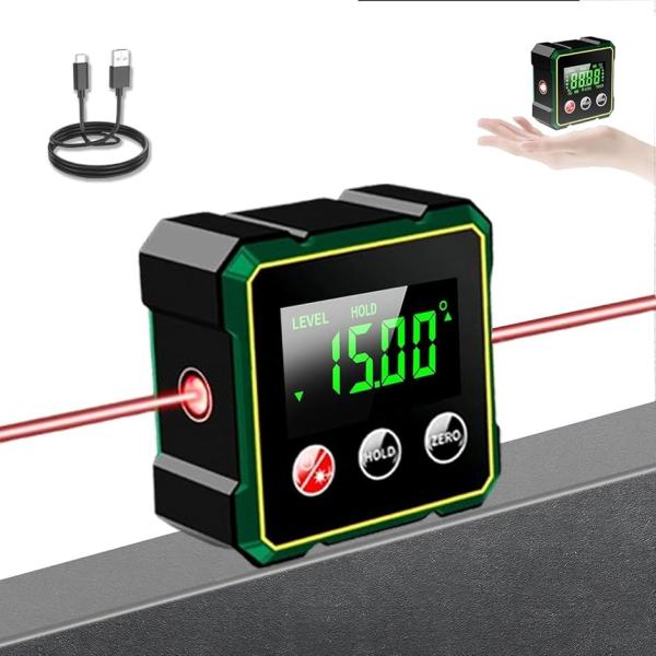 「デジタル角度計」レベルと角度ゲージを 1 つのツールに組み合わせ、さまざまな作業で正確な水平、垂直、角度測定を提供します。測定範囲：4 x 90°、精度：0-1と89-90°で±0.1°、残りは±0.2°。絶対と相対測定モードの切替もでき...