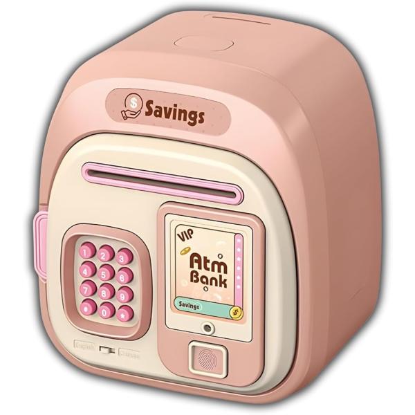 バリエーションコード : 2BUCDNLXFQ「大容量収納」このマイバンク貯金箱は、お札や500円玉をはじめとする小銭をしっかりと収納できる大容量設計。これにより、貯金の管理が簡単になり、貯める楽しさを実感できます。「リアルなATMデザイン...