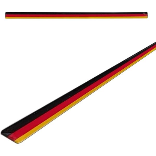 ドイツ国旗デザインのカーステッカー　ありそうでなかった横縞のドイツのステッカーイエローはゴールドに近い高級感を演出3D仕上げで立体感があるデザインです。傷防止にもなります。ポリウレタン樹脂製で耐久性は優れております。１枚入り　サイドミラー・...