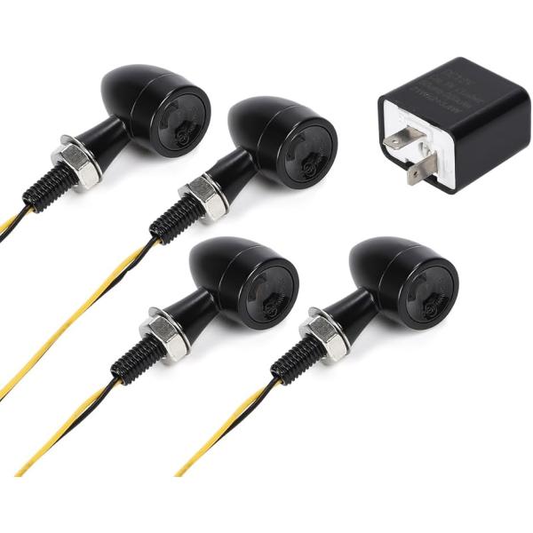 バリエーションコード : 2BUCN9NVUG数量・セット内容 バイク用汎用LEDミニウインカー 4個セット。Eマーク・148R認証済み、車検対応品。サイズ・材質 アルミ製ボディ＋スモークレンズ。取付ボルトサイズはM8。高耐久でスタイリッシ...