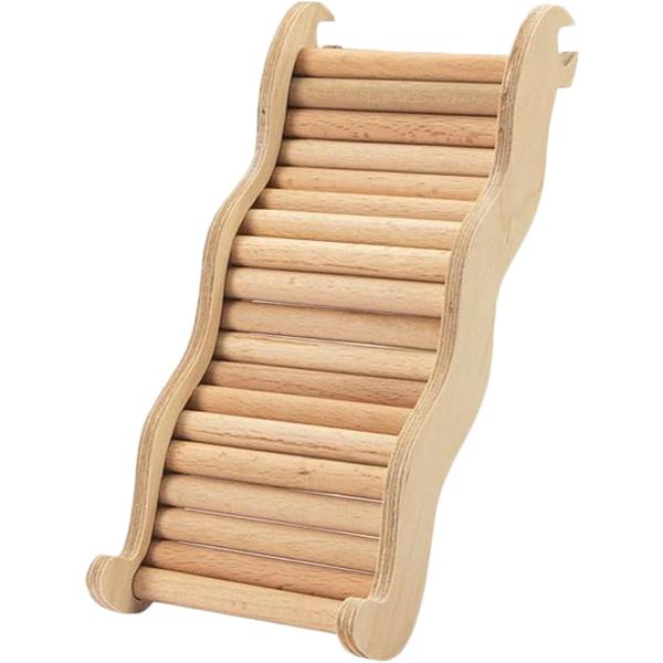 バリエーションコード : 2BUD834SN9「天然木＆波型デザイン」ハムスター用 木製はしご：かわいいペットの運動不足解消と遊び心を満たすアイテム。 ハムスターの運動不足やストレスは大敵。「ハムスター はしご 木製 波型」は、そんなお悩み...