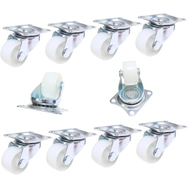 バリエーションコード : 2BUD8LDFYU360度自在に回転できるプレート式キャスター10個セットです。家具、机、ロッカー、キャビネット、植木鉢ホルダー、本棚、テレビ台、収納ボックス、ペットゲージなどにつけると楽々移動することができます...