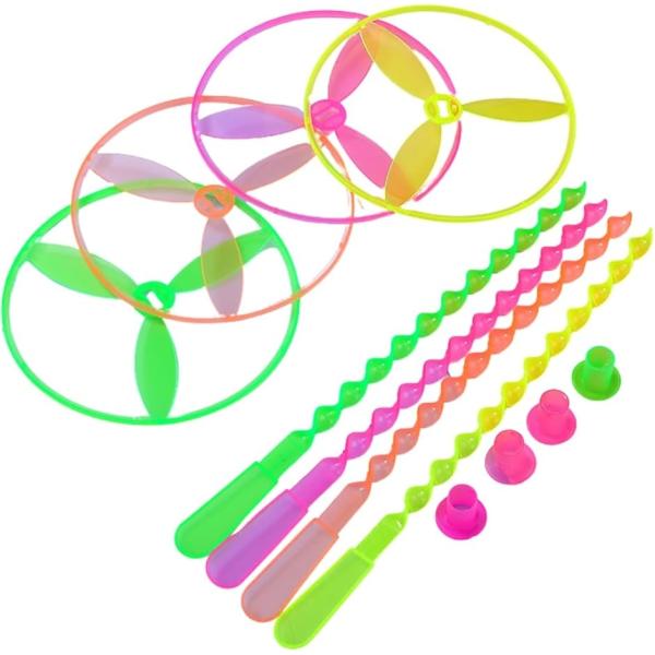 セット内容：プロペラ24個、スティック24本、接続用パーツ24個サイズ：プロペラ直径約13cm、スティック全長約25.5cm素材：軽量プラスチック対象年齢：7歳以上梱包：大袋でまとめて配送（個別包装なし）