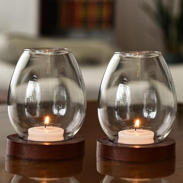 バリエーションコード : 2BUF9G9OVKオイルランプ風デザインで温かな雰囲気を演出：キャンドルホルダーは、上品な耐熱ガラスと木製の台座の組み合わせが、シンプルながら洗練された印象を与えます。キャンドルスタンドに、ティーライトキャンドル...