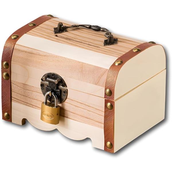 バリエーションコード : 2BUFQOCG1U「安全な保管」この貯金箱は、鍵付きの南京錠を採用しており、大切な貯金や小物をしっかりと守ります。これにより、安心して貯金を続けることができ、目標達成に向けたモチベーションを高めます。「アンティー...