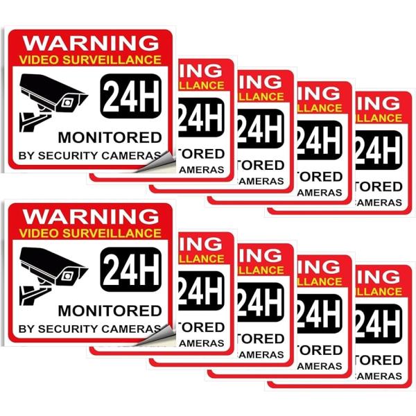バリエーションコード : 2BUFR66WY5ビデオ監視を警告し犯罪を抑制する防犯対策用 英語表記「防犯カメラステッカー」。10枚セット、20枚セットからお選びいただけます。耐水、耐光、耐候設計で屋外設置可能です。言語は全て英語表記ですので...