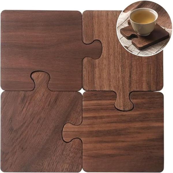「効率的なスペース活用と多機能性」コースターを一つひとつつなげることで、鍋敷きとしても使えるため、食卓でのスペースを有効に活用できます。「リラックスしたティータイムを演出」この美しい木製コースターは、パズル感覚で楽しみながらティータイムを演...