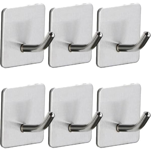 バリエーションコード : 2BUG5IX69Iバスルームやキッチン、玄関など多くの場所でお使いいただける壁面フック6個セットです。モダンな空間やナチュラルな雰囲気など、さまざまなインテリアに馴染むミニマルデザインです。ブラックとシルバーの2...