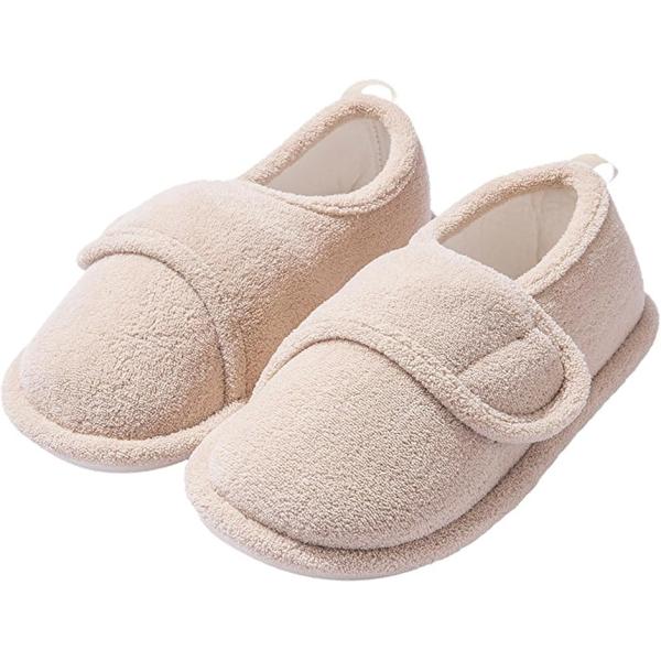 バリエーションコード : 2BUGDUSL9Q柔らかなパイル生地で、足をやさしく包み込んでぐれるルームシューズ。肌ざわりの良いタオル調素材が、素足にも心地よくフィットするおススメのアイテム。面ファスナー（テープ）仕様で、着脱がとっても簡単。...