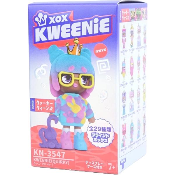 箱を開けると、個性的なクィーンが登場。キラキラのグリッターやふわふわのフロッキー仕上げ、暗闇で光るグローインザダーク、液体やパール入りなどどのクィーンもユニークで可愛らしい見た目。クィーニーのフィギュアが１種類入っています。クァーキーシリー...