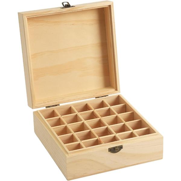 バリエーションコード : 2BUHD8LOD0エッセンシャルオイル木製収納ケース。丁寧に研磨した、強度、耐久性に優れた天然木材、松の木材（パイン材）を使用したアンティーク調で木目の美しい収納ボックスです。エッセンシャルオイル12本収納用、2...