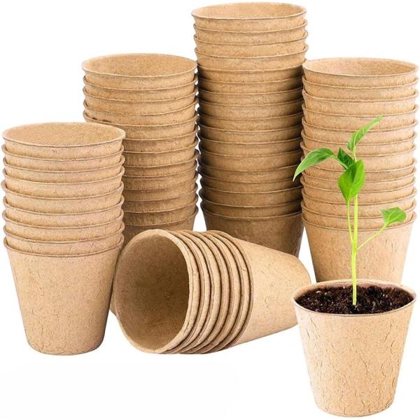 「環境にやさしい育苗用エコポット50個セット（丸型）」 通気性に優れた紙パルプ素材の育苗ポットで、苗をポットごと植えられるエコ設計です。「根を傷めずそのまま植え付けOK」 ポットを取り出さずに植えられるので、根を痛めることなく、簡単に定植で...