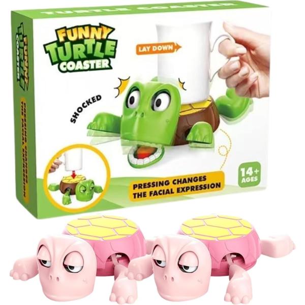 バリエーションコード : 2BUILL0HKG「驚きのギミックで癒される。」コップを置くと、なんと亀がビックリ。手足をバッと上げて、驚いた表情を見せるユニークな動きで癒しと笑いを提供してくれるコースターです。「選べる3カラーx2個セット」グ...