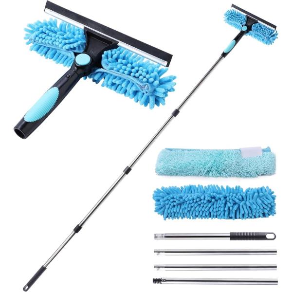 バリエーションコード : 2BUISHYF50「サイズ」：横幅：約23cm；長さ：約60-165cm。「カラー」：ブルー。「セット詳細」：シェニールパッド1枚、マイクロファイバー パッド1枚、ハンドル四本、ヘッド1個。「幅広く使用可能」：結...