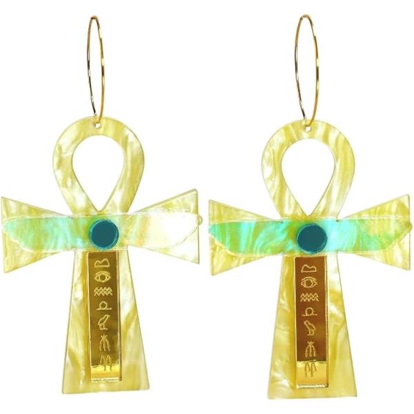 エジプト アンク クロス ピアス セット Egypt Ankh Cross Earrings 神秘的な輝きを耳元に。古代エジプトの象徴であるアンク（Ankh）をモチーフにした、存在感あふれるフープピアスです。生命、豊穣、永遠の鍵として知られ...