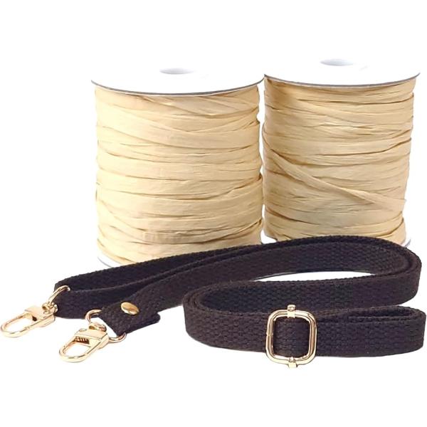 バリエーションコード : 2BU84CVYURナチュラルな風合いとサラサラの手触りが魅力のラフィアを原材料とした編み糸です。バッグやポーチ、帽子、インテリアなどのハンドメイドにオススメ。春・夏・秋のスリーシーズン使える小物が作れます。どんな...