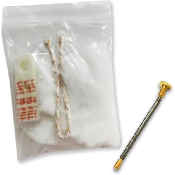 「ライターメンテナンスがこれ一つで完結」 オイルライター用の主要メンテナンスパーツが揃った基本セット。ウィック（芯）、レーヨン（綿）、フェルト、フリントスプリングが含まれており、消耗や不調のある部分を交換するだけで、ライター本来の着火性能を...