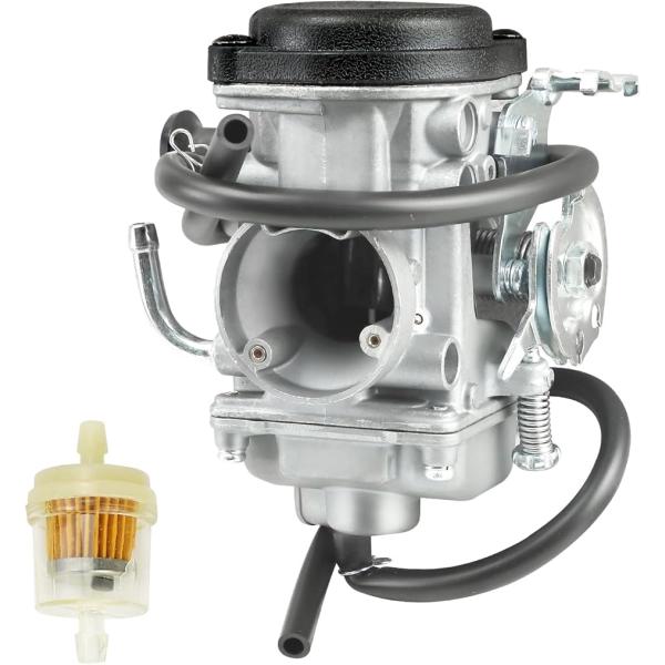 「適合年式」2001-2002 2003-2017 TW200 2JL（加工要） TW225 TW200E（金具交換要）200トレイルウェイ用「セット」キャブレターx1 + 燃料フィルターx1 簡単取付可能 メンテナンス簡易化「純正交換・ポ...