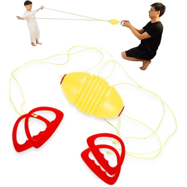 バリエーションコード : 2BUJXYTHN3サイズ：16cmx8cm　ひもの長さ：約2.5m　重量：45g材質：ABSプラスチックロケットスライダーは、ロープの中央にあるボールを2人で交互にラリーして遊ぶおもちゃです。コンパクトサイズで持...